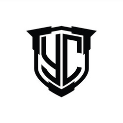 Yc logo letter monogram with triangle slice Vector Image