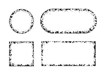 Grunge ink splatter frame set spray graffiti Vector Image