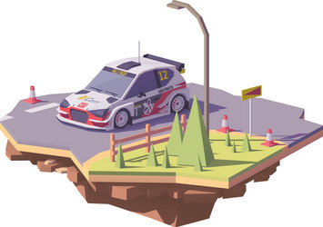 Low poly rally racing car Royalty Free Vector Image