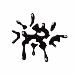 Oil spill splash isolated on white background Vector Image