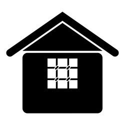 Neon prison jail gaol house with grate on window Vector Image