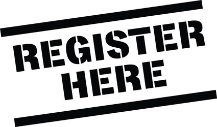 Register here stamp on white Royalty Free Vector Image