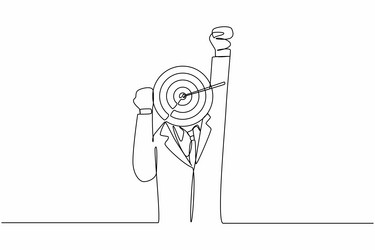 Single continuous line drawing aim target with Vector Image