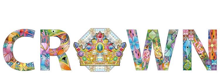 Word crown with the image of a crown entangle Vector Image