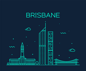 Australia Brisbane City Skyline Vector Images (over 190)