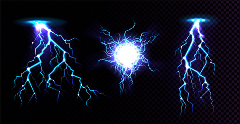 Electrical burst ball lightning realistic Vector Image