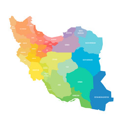Iran political map of administrative divisions Vector Image