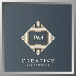 Pm initial logo with colorful circle template Vector Image