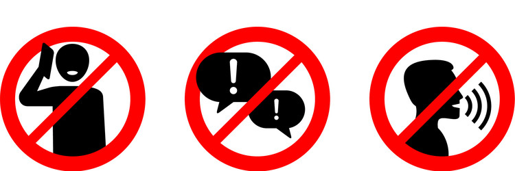 Keep quiet silent please sign crossed person Vector Image