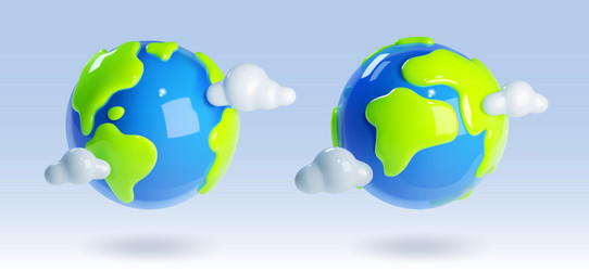 3d world globe global earth planet map render Vector Image