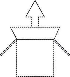 Cardboard box with arrow icon Royalty Free Vector Image