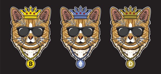 Cryptocurrency golden coins background Royalty Free Vector