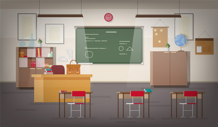 Empty classroom interior with chalkboard Vector Image
