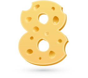Six cheese number Royalty Free Vector Image - VectorStock