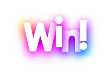 Purple winner sign on white background Royalty Free Vector