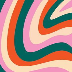 Retro 70s wavy swirls background Royalty Free Vector Image