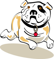 Cartoon running bulldog Royalty Free Vector Image