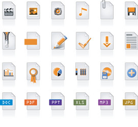 Square file labels icon set Royalty Free Vector Image