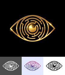 Golden eye symbol sign Royalty Free Vector Image
