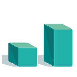 Image of emerald colored cubes and rectangle Vector Image