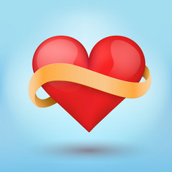 Rainbow Heart Ribbon Royalty Free Vector Image