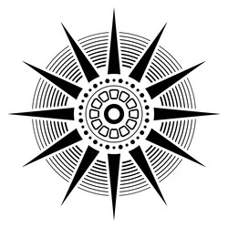 Abstract circular ornament stylized sun symbol Vector Image