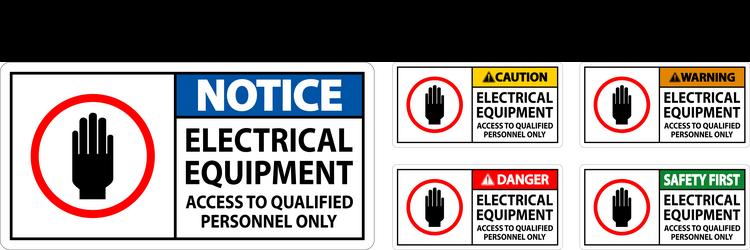 Electrical safety sign safety first Royalty Free Vector