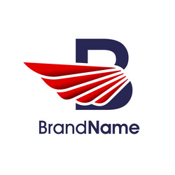 Initial b wing logo Royalty Free Vector Image - VectorStock