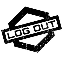 Log out rubber stamp Royalty Free Vector Image