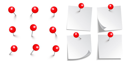 Realistic blank sticky notes isolated on white Vector Image