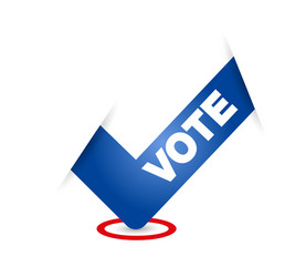 Voting symbols design check marks in blue circle Vector Image