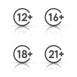 Age rating 12 plus movie icon under years sign Vector Image