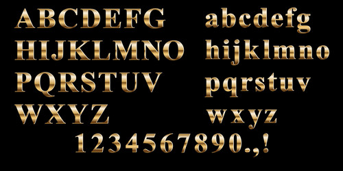 Congratulations gold alphabetic fonts Royalty Free Vector
