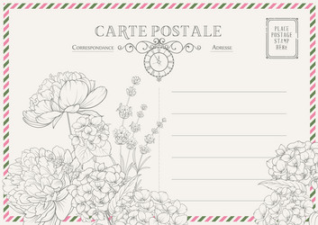Vintage postcard template Royalty Free Vector Image