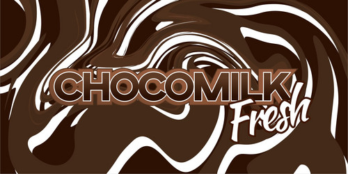 Choco milk text with melted chocolate Royalty Free Vector