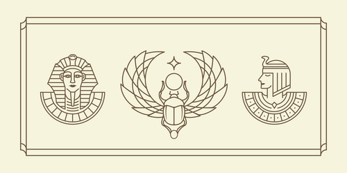 Cleopatra pharaoh and anubis ancient egypt god Vector Image