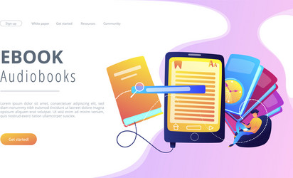 Ebook app interface template Royalty Free Vector Image