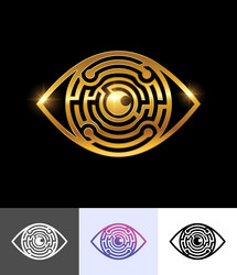 Golden eye symbol sign Royalty Free Vector Image
