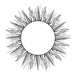 Bohemian hand drawn sun Royalty Free Vector Image