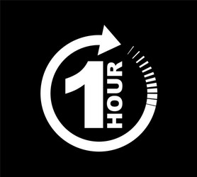 One hour arrow icon Royalty Free Vector Image - VectorStock