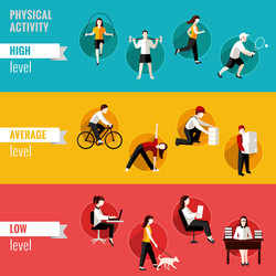 Physical activity horizontal banners Royalty Free Vector