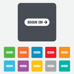 Sign in with arrow icon login symbol Royalty Free Vector