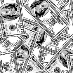 Money monochrome vintage seamless pattern Vector Image