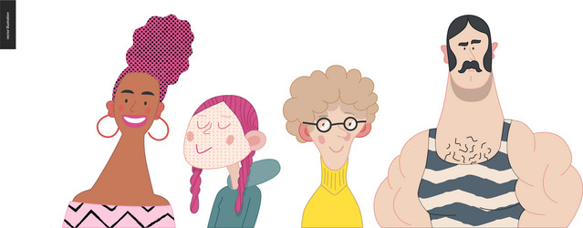 Bright characters portraits Royalty Free Vector Image