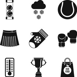 Fair play icons set simple style Royalty Free Vector Image