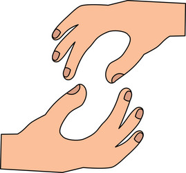 Hands in holding position icon image Royalty Free Vector