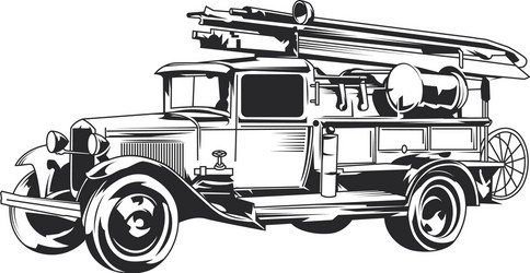 Antique Fire Truck Drawings