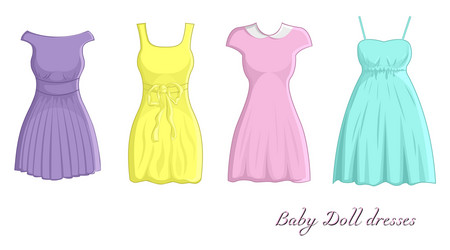 Styles of dresses Royalty Free Vector Image - VectorStock