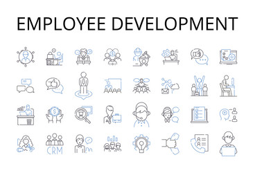 Employee development line icons collection career Vector Image
