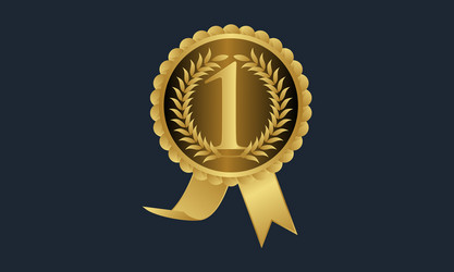 First prize ribbon award logo guarantee luxury Vector Image